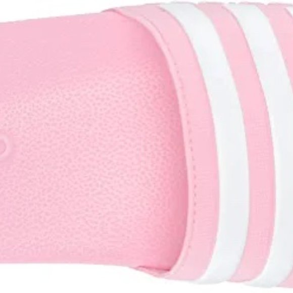 adidas | Shoes | Adidas Girls Adilette Pink Slide Sandals With White ...
